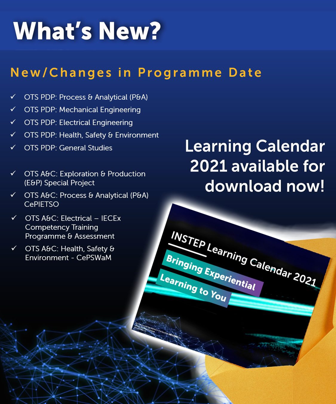 Latest INSTEP Learning Calendar 2021 is here! - INSTEP