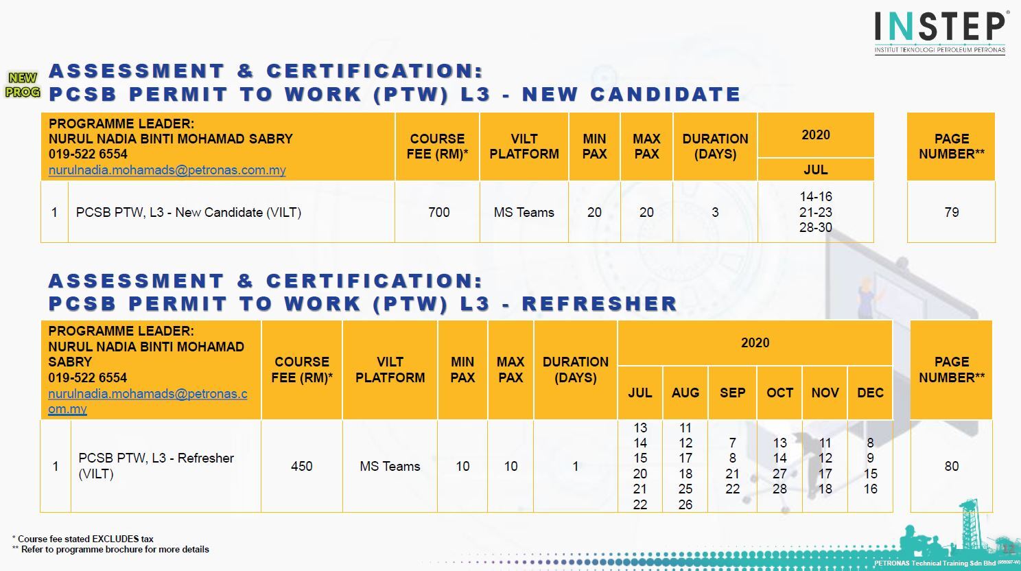 7th VILT Issue for PETRONAS Staff - INSTEP