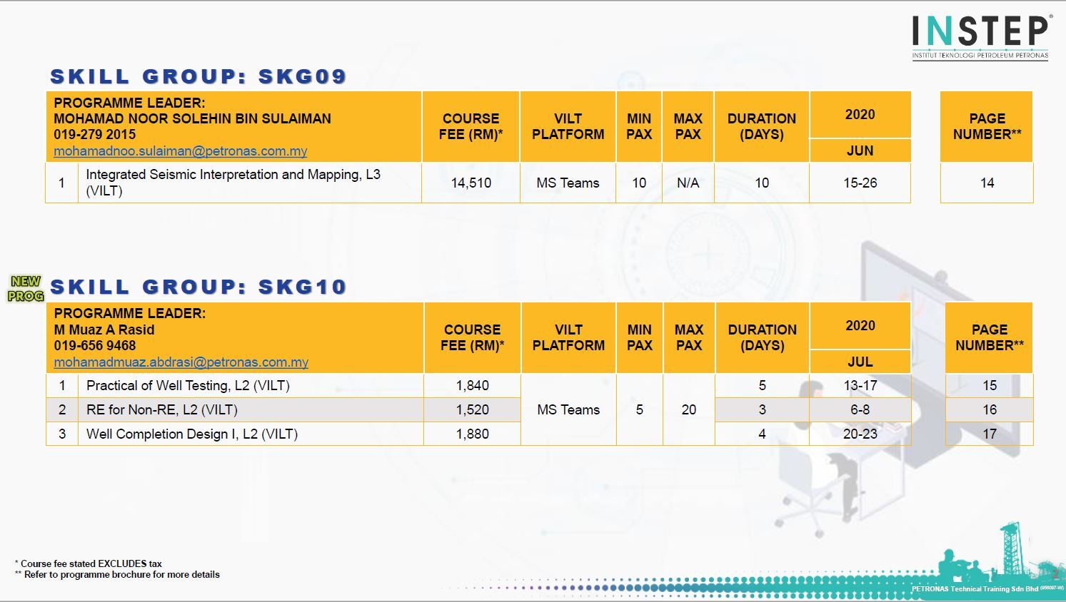 7th VILT Issue for PETRONAS Staff - INSTEP
